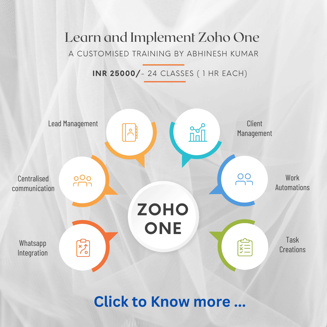 Subscribe and implement ZOHO One to manage your MFD Business